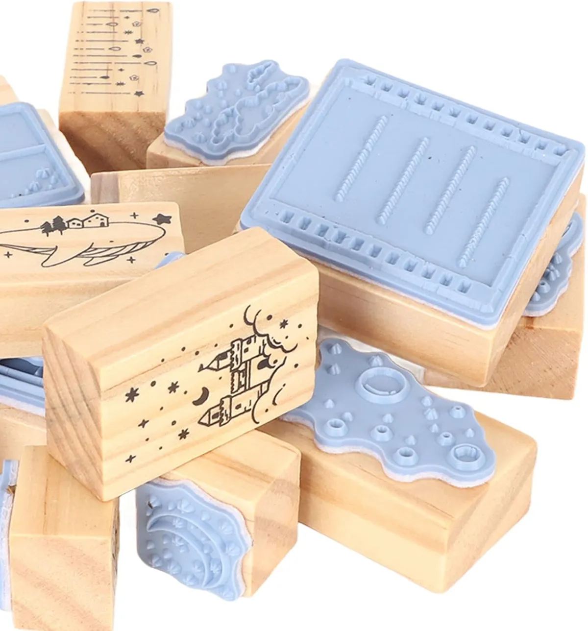 Set de Tampons en Bois “Dreamland Cloud”-16 pièces - Library time